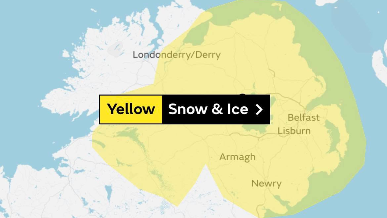 Yellow weather warning for ice and snow issued across Northern Ireland ...