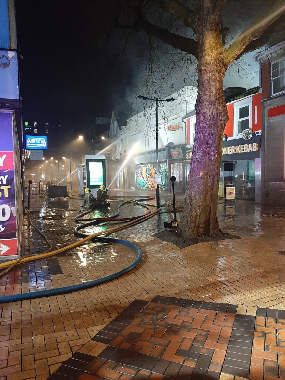 Firefighters tackle large fire at derelict building in Swindon