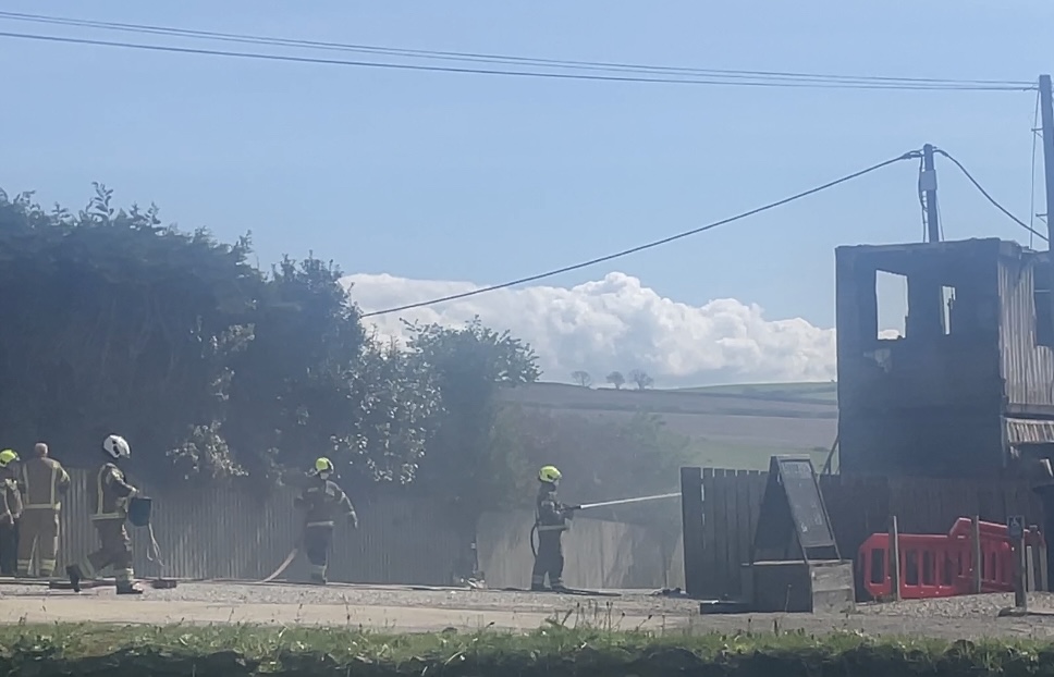 Fire crews tackle blaze at industrial unit on outskirts of Looe