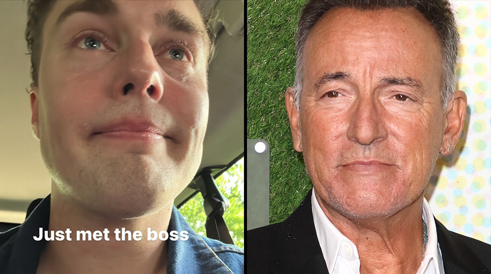 Sam Fender cries as he meets his hero Bruce Springsteen