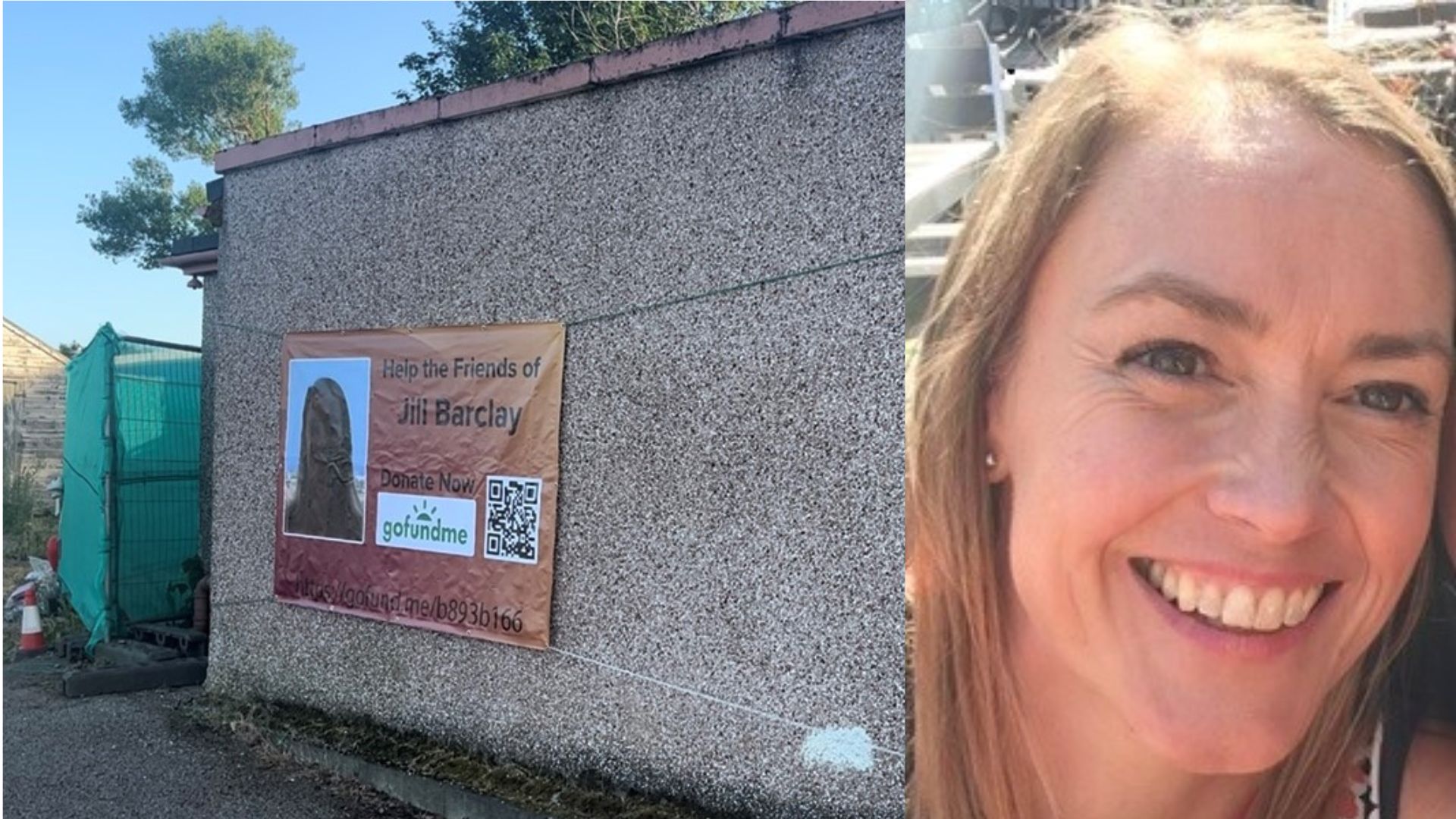 Friends of Jill Barclay unveil banner asking for donations to demolish ...