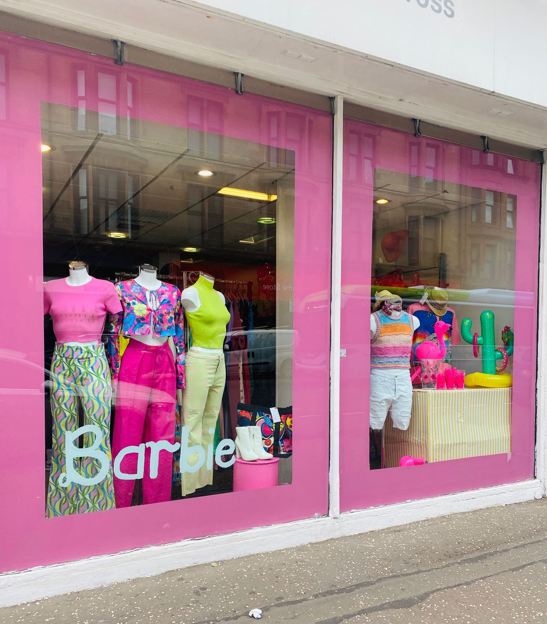 Glasgow charity's window goes pink for Barbie hitting cinema screens