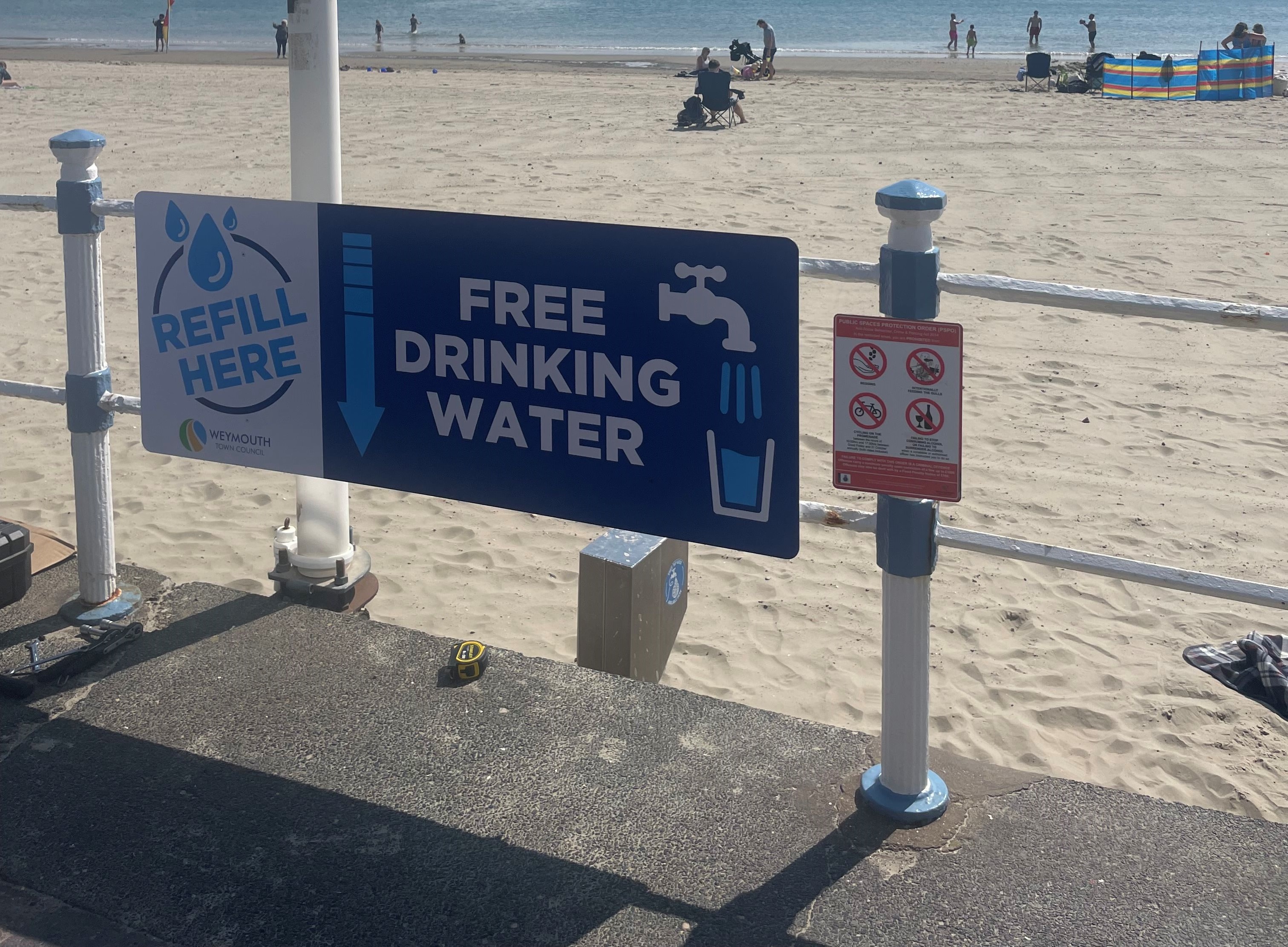 Weymouth beach visitors encouraged to use refill stations