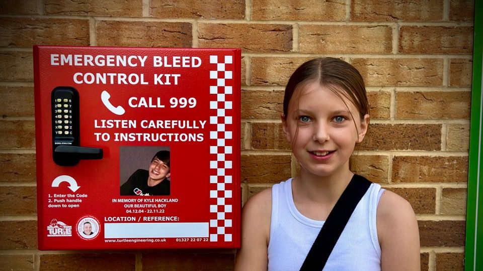 Emergency bleed cabinet installed in memory of "beautiful, caring" 17 ...