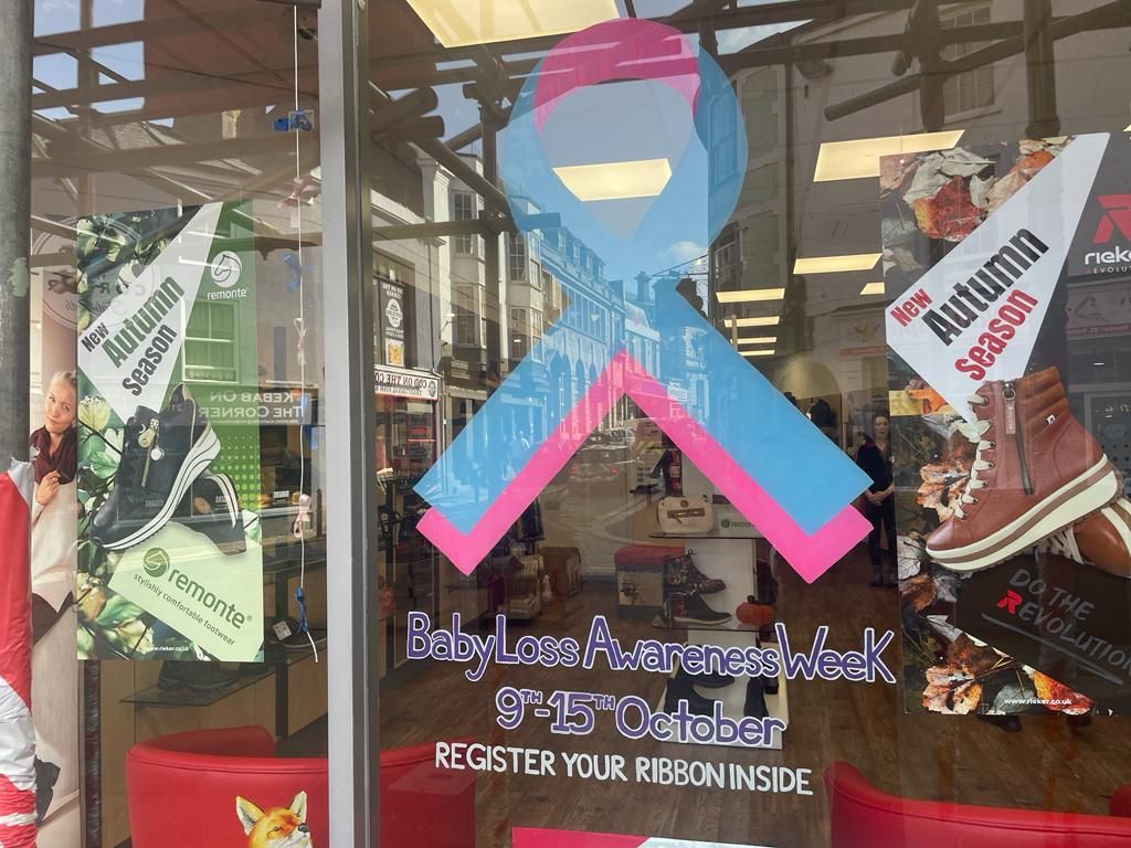 Ribbon display held in Falmouth to raise awareness of baby loss