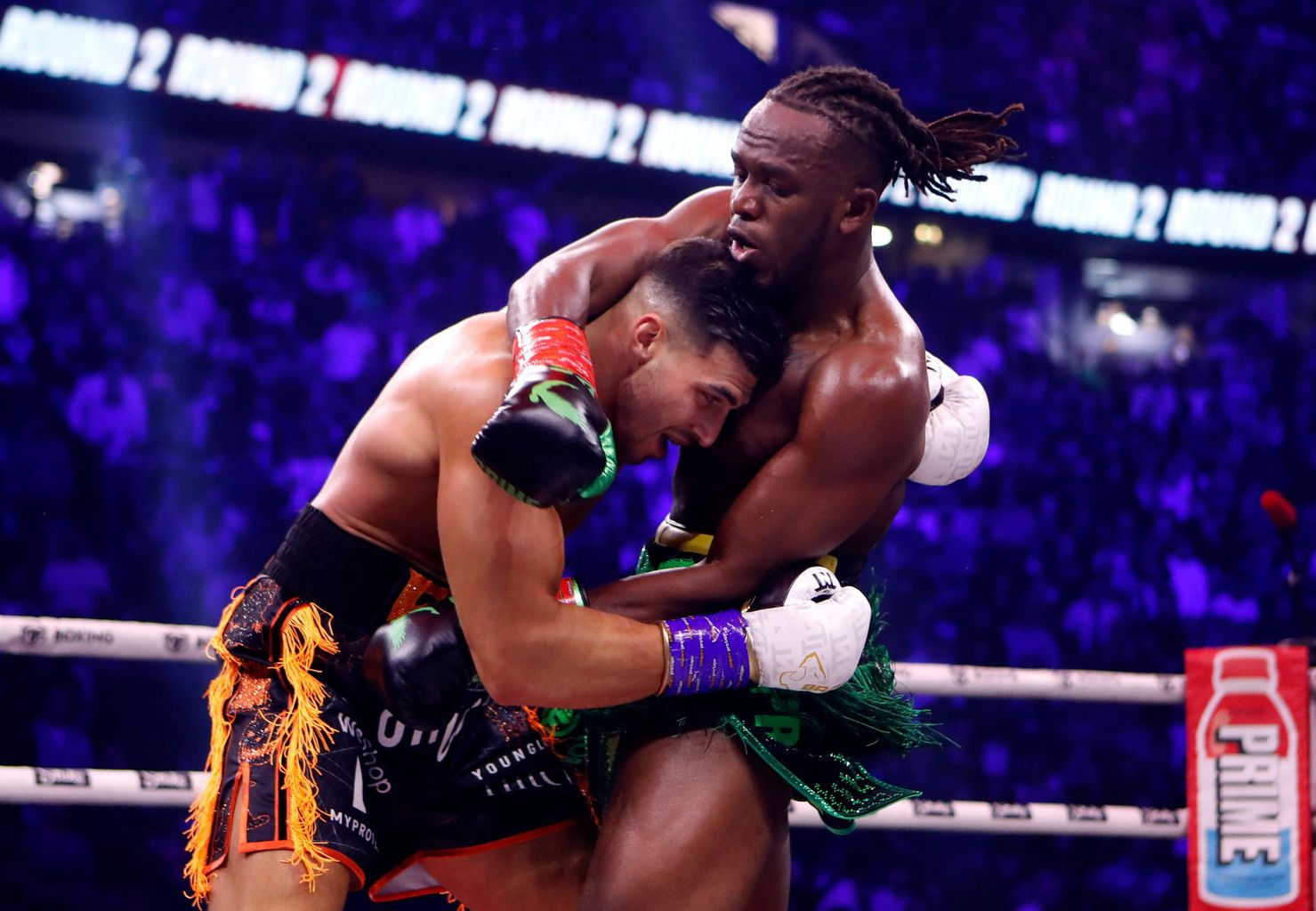 KSI loses influencer boxing match to Tommy Fury in Manchester