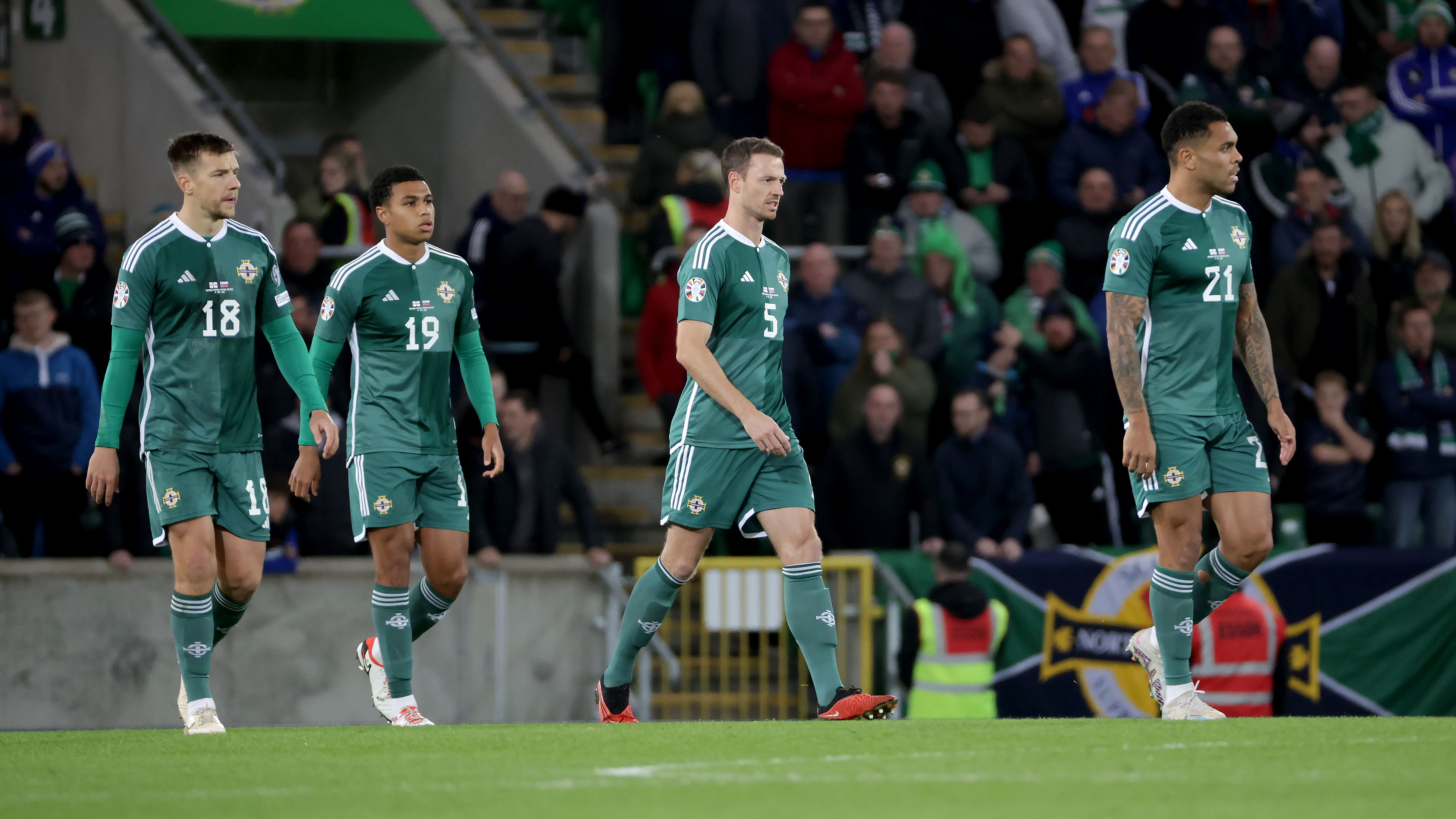 Ten-man Northern Ireland fall at home to Slovenia