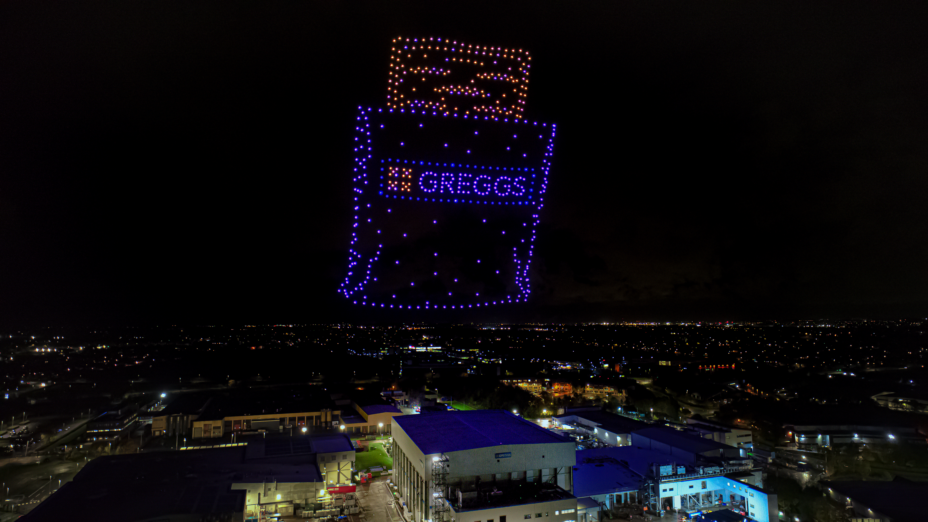 Greggs creates drone light show to announce the return of the Festive ...