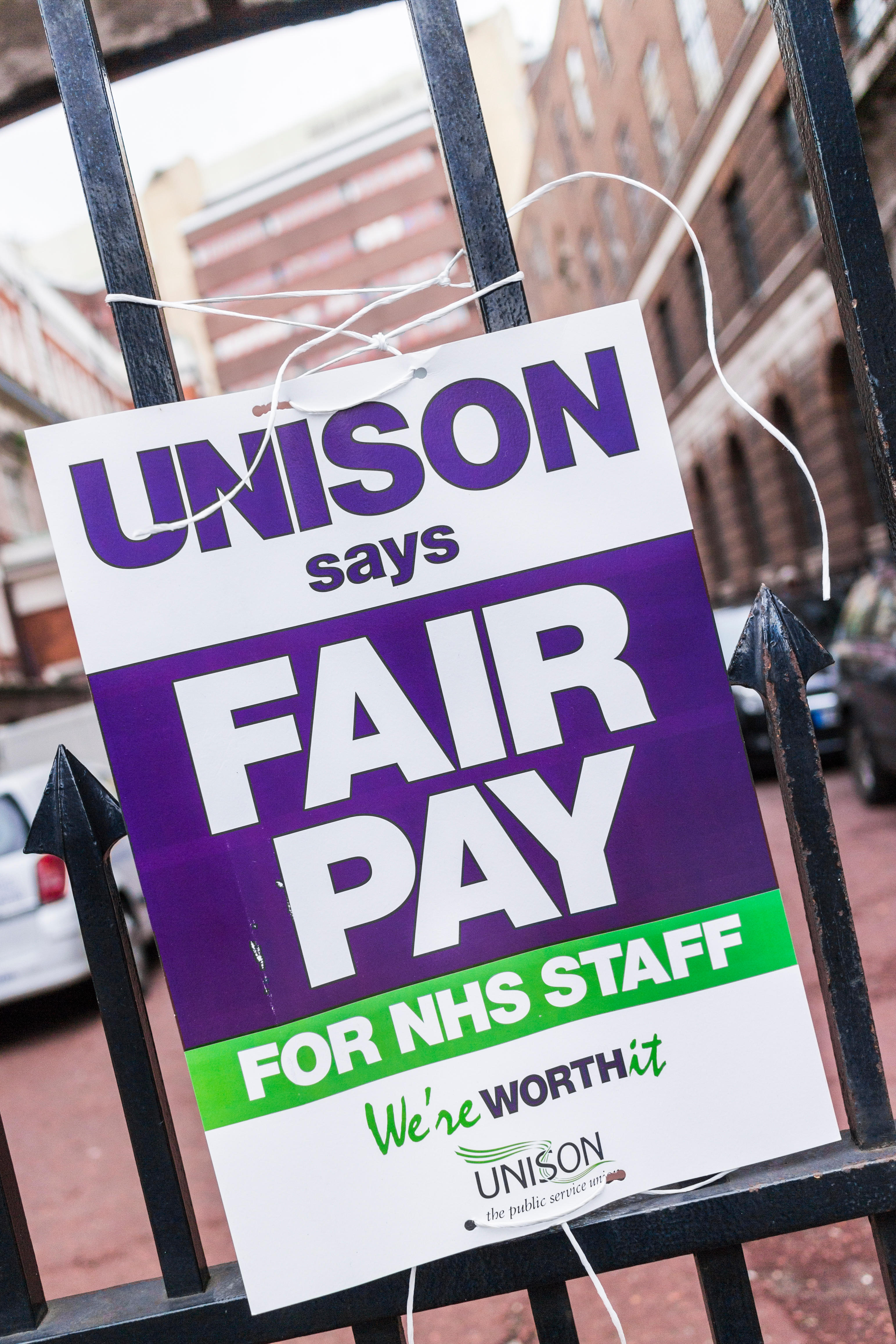 Protest at James Cook University Hospital in Middlesbrough over pay