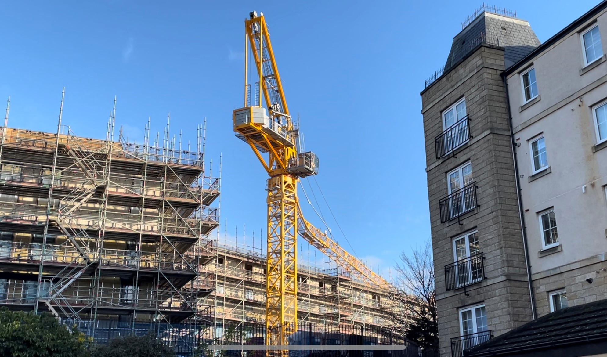 crane collapses at Edinburgh building site