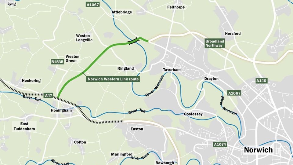 Councillors vote to move ahead with Norwich Western Link despite rising ...