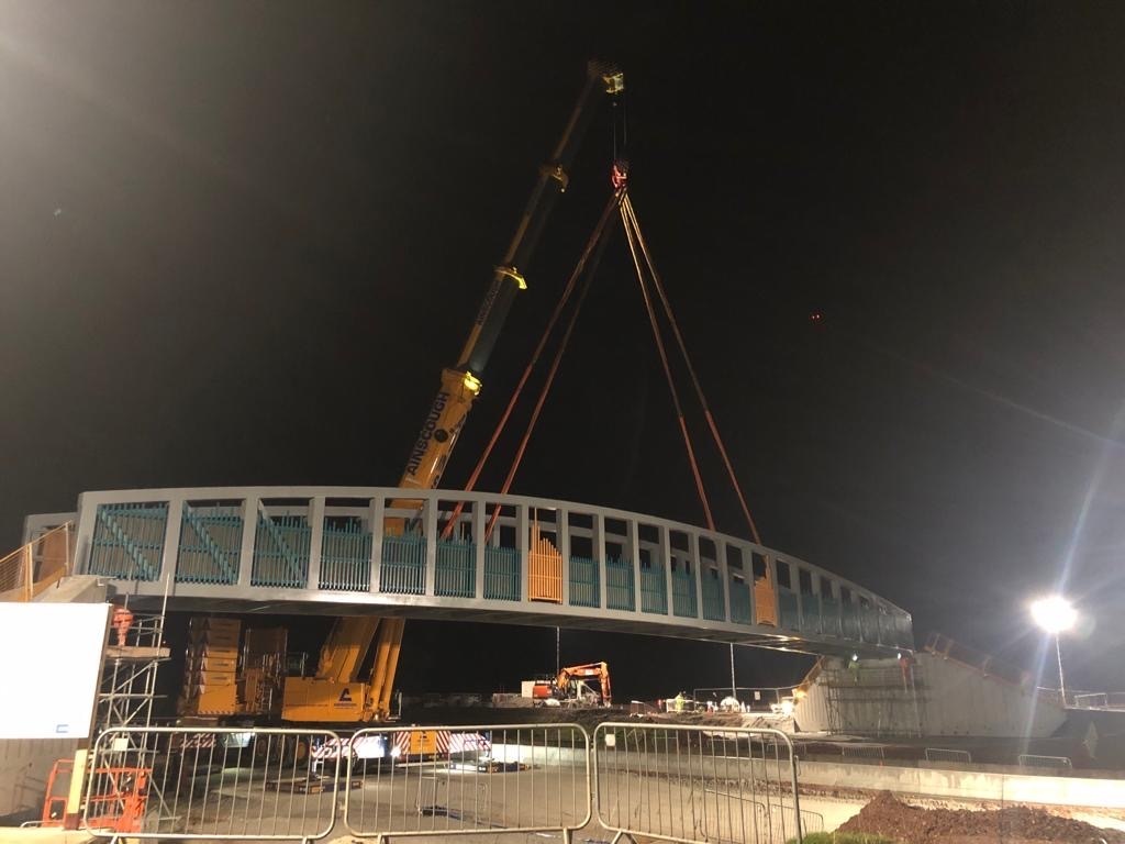 New pedestrian bridge replaces former 'Chivvy' roundabout