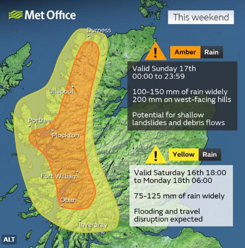 Parts Of Scotland Facing Amber Weather Alert