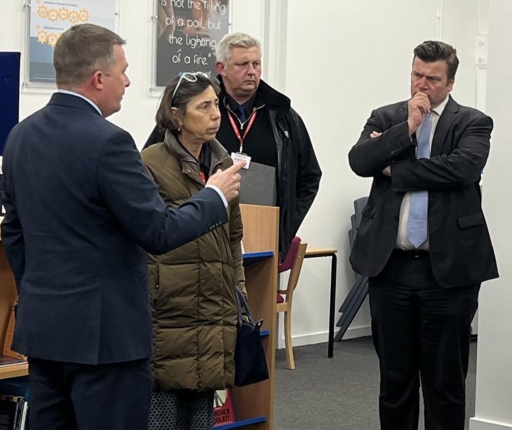 Minister visits Wells amid concrete crisis at the Blue School