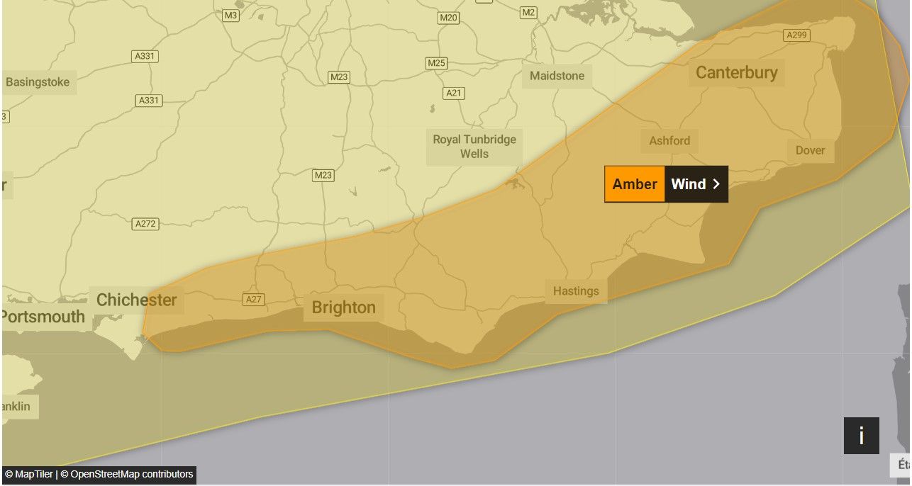 South East hit with double weather warning as Storm Isha set to batter ...