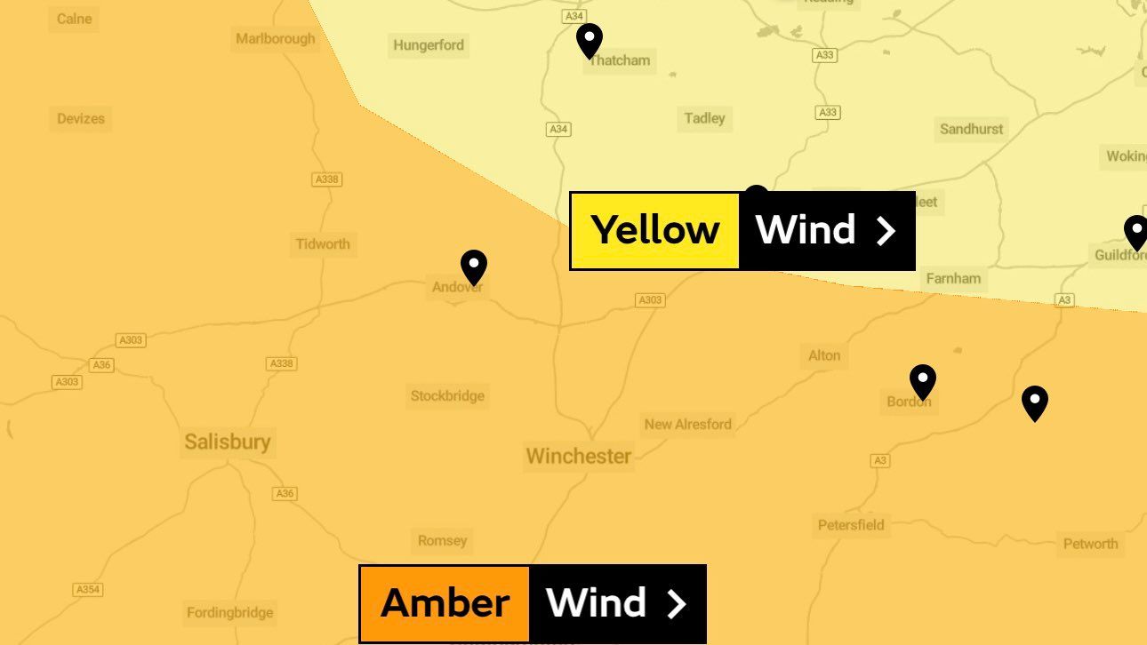 Amber & yellow wind warnings in Berkshire & North Hampshire | News ...