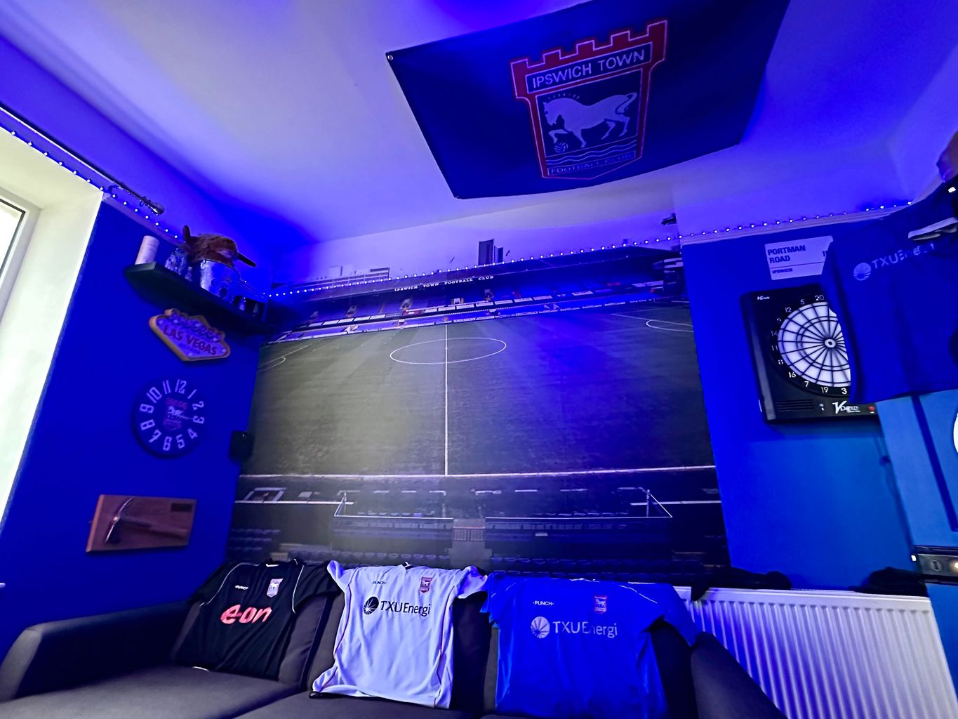 Ipswich Town super fan recreates Portman Road nearly 700 miles away ...