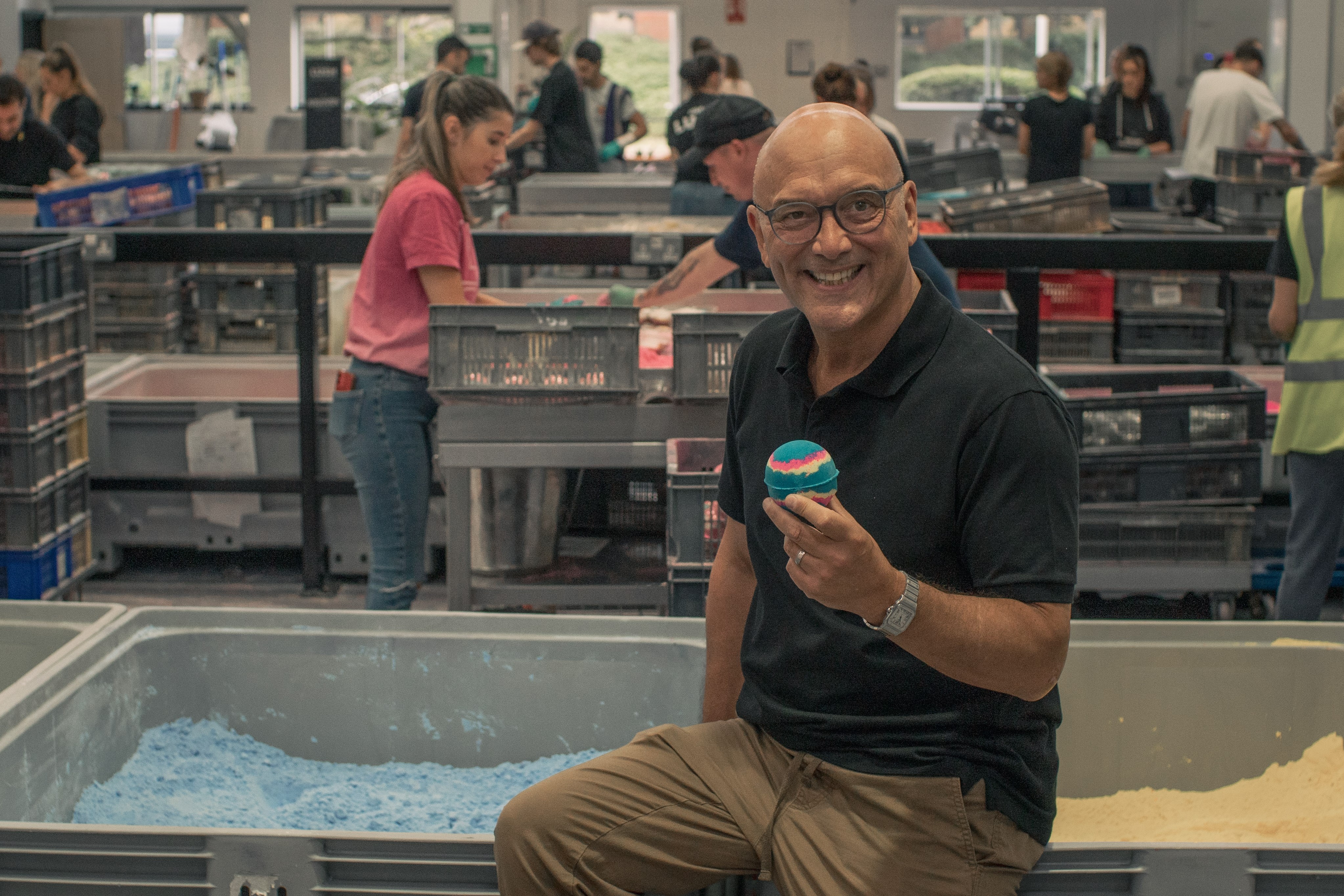 TV cameras take sneak peek inside Poole bath bomb factory