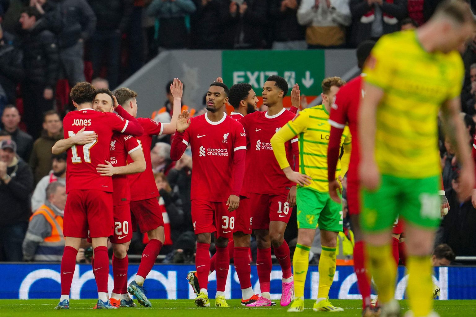 Liverpool ease into FA Cup fifth round with comfortable win against Norwich