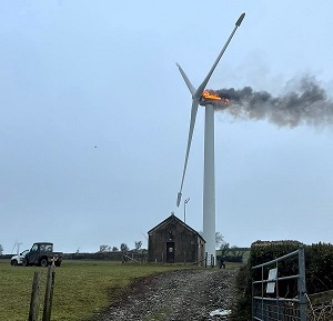 Wind turbine fire in Newcastle Emlyn | News - undefined