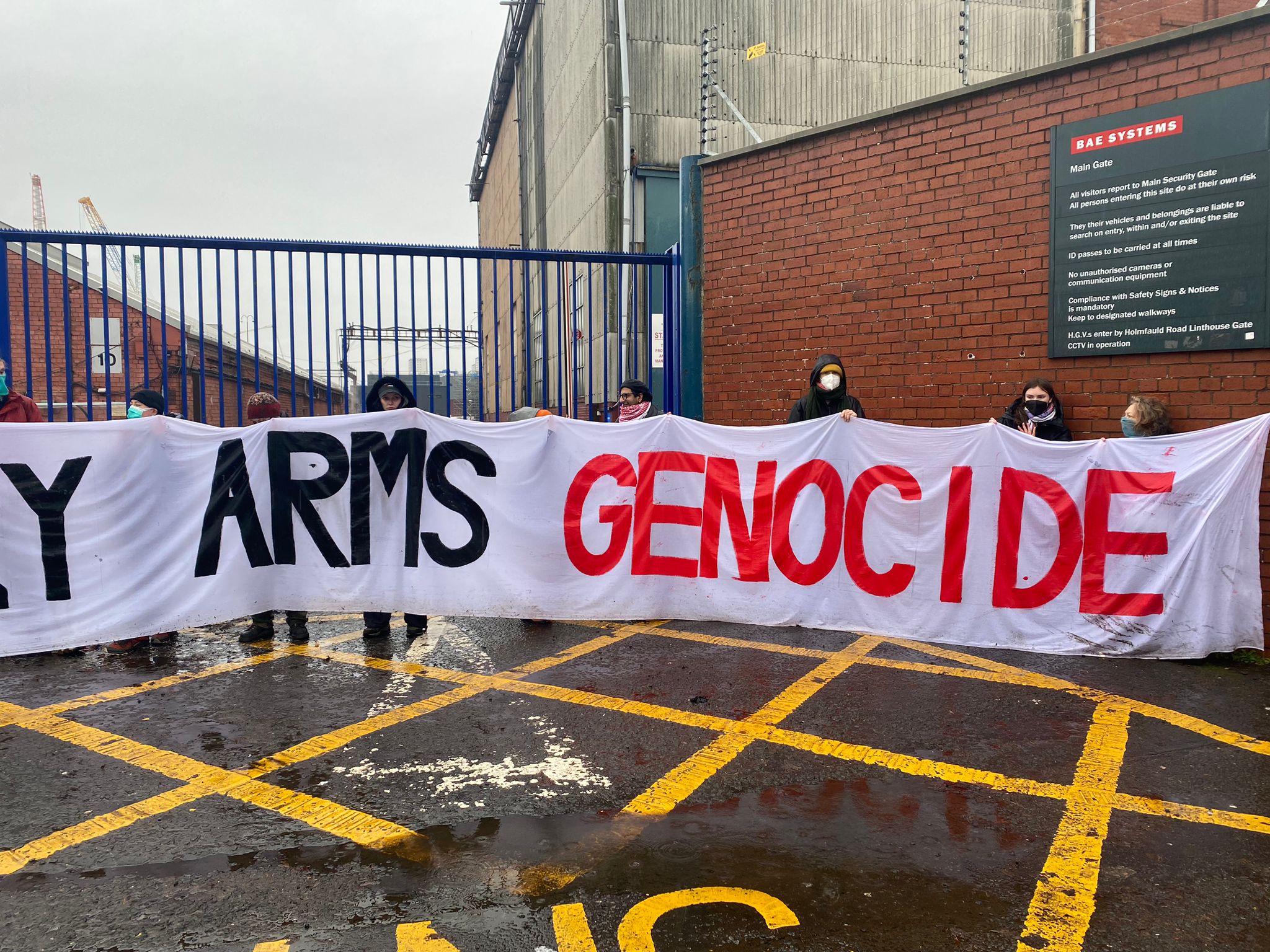BAE Systems Govan yard blockaded by protestors