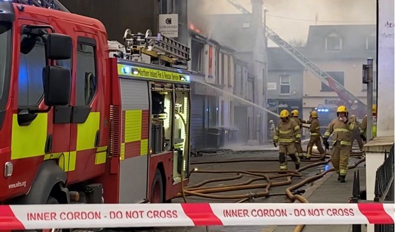 Emergency services at the scene of Newtownards fire