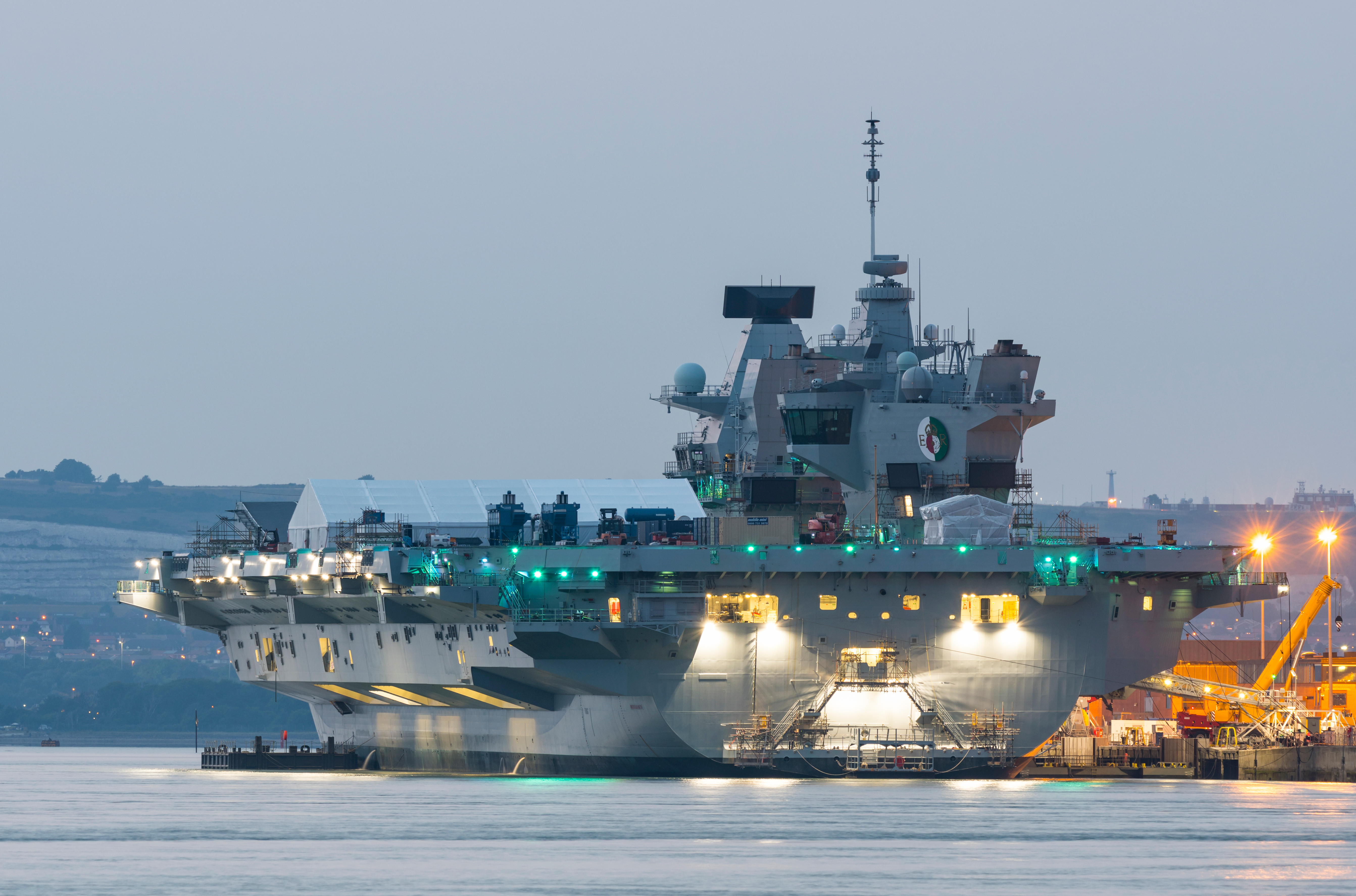 Fire on HMS Queen Elizabeth on River Clyde