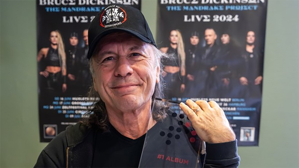 Bruce Dickinson delighted as The Mandrake Project hits Number 1 in Europe