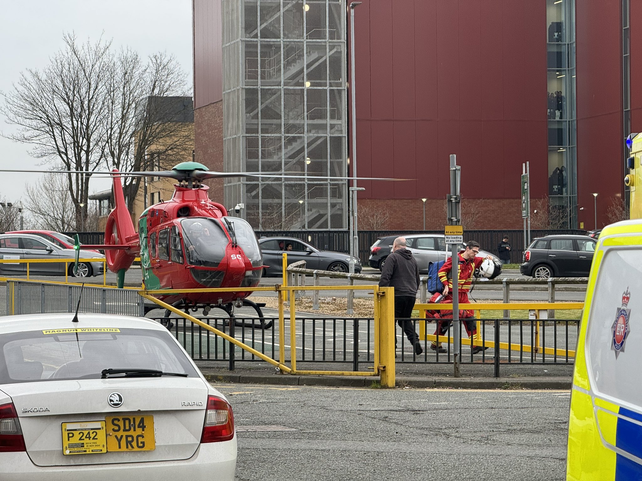 Air ambulance lands in Bury town centre, amid reports of injuries