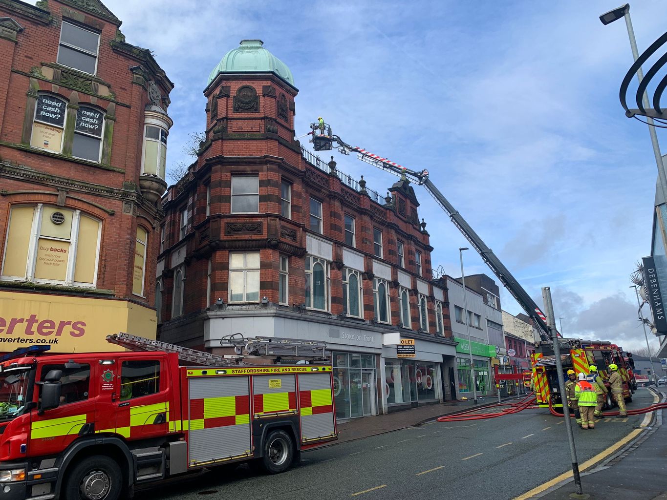 Firefighters tackle large blaze in Hanley