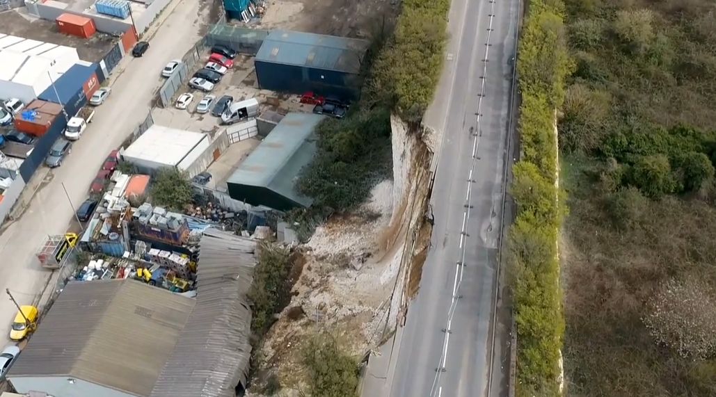 Watch: Business owner's fears after landslide on Kent road | News ...