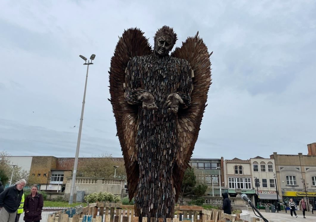 Knife Angel is unveiled in Weston-super-Mare