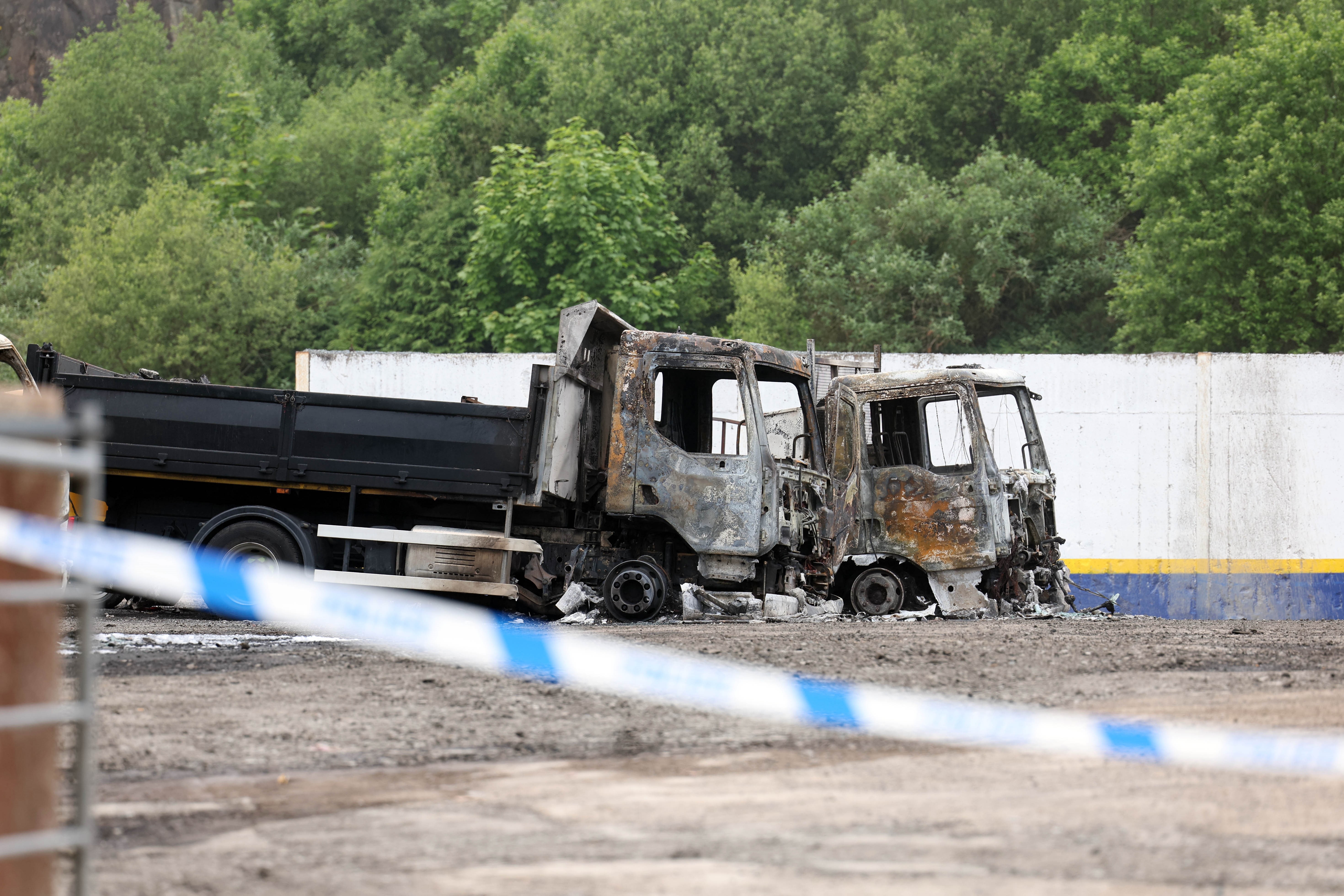 Five lorries have been burnt out in West Belfast