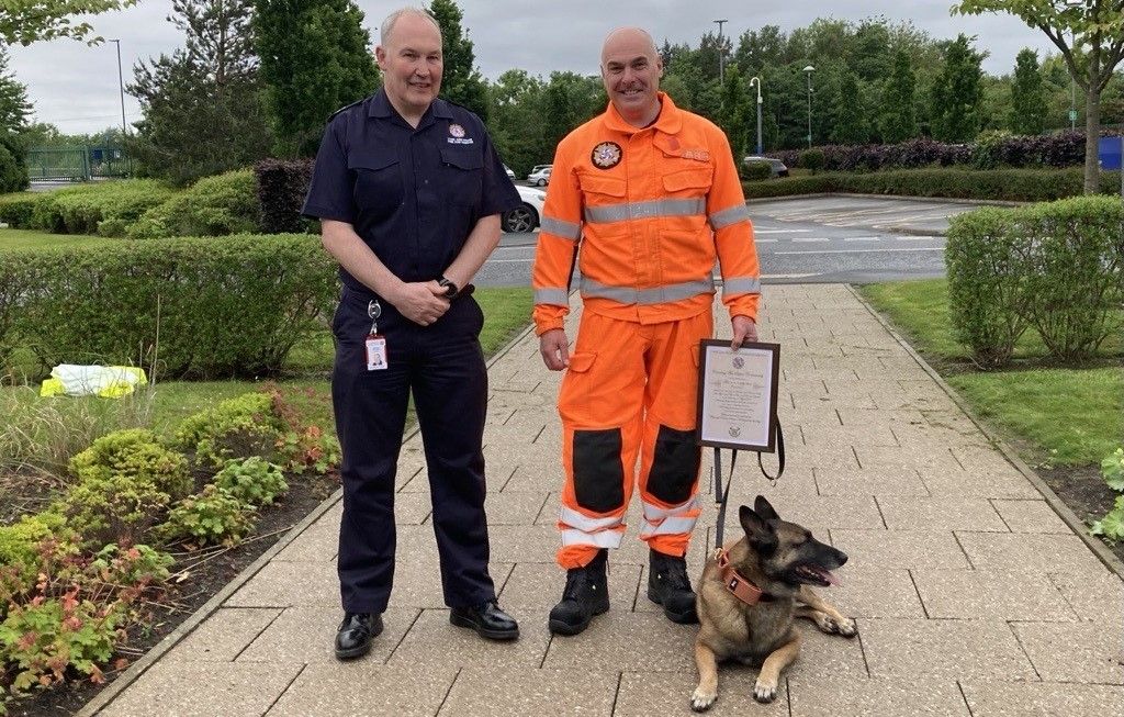 Retiring Tyne and Wear Fire & Rescue dog has received a Guard of Honour