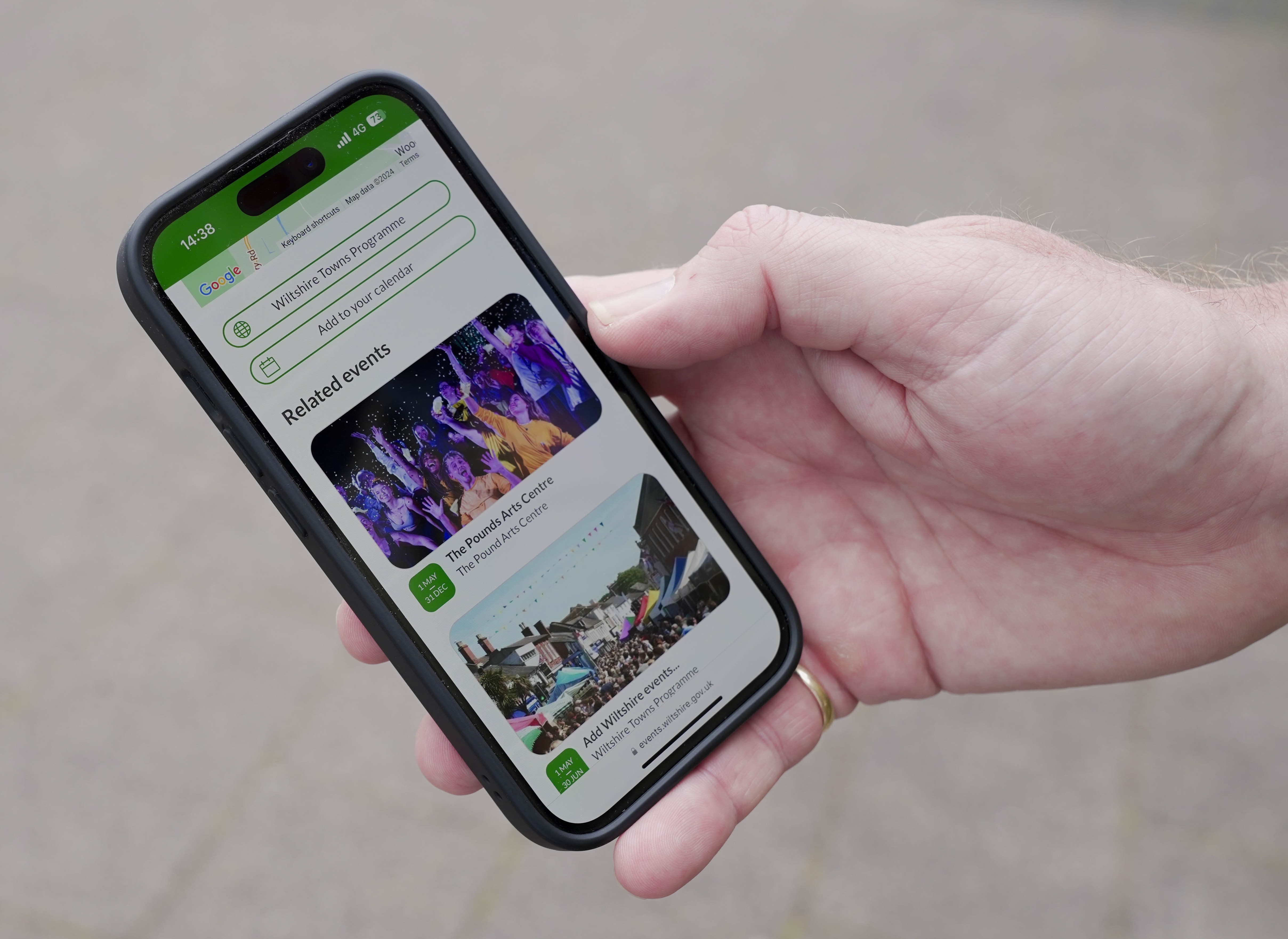 New app launched by Wiltshire Council showing county events