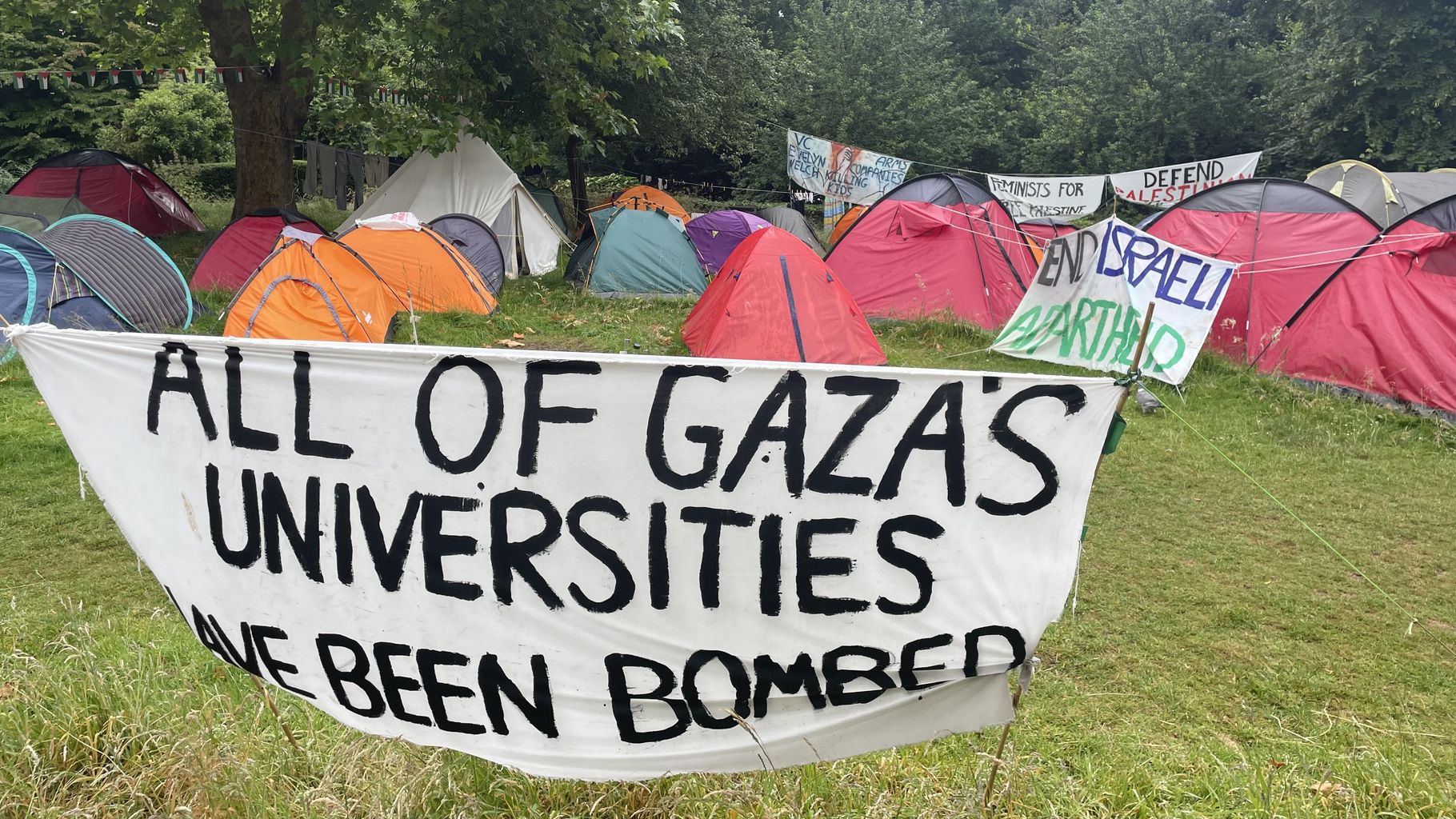 Protesting student campers at the University of Bristol face eviction ...