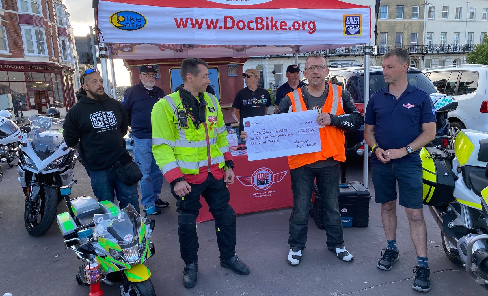 Dorset's DocBike charity gets £8,600 of support
