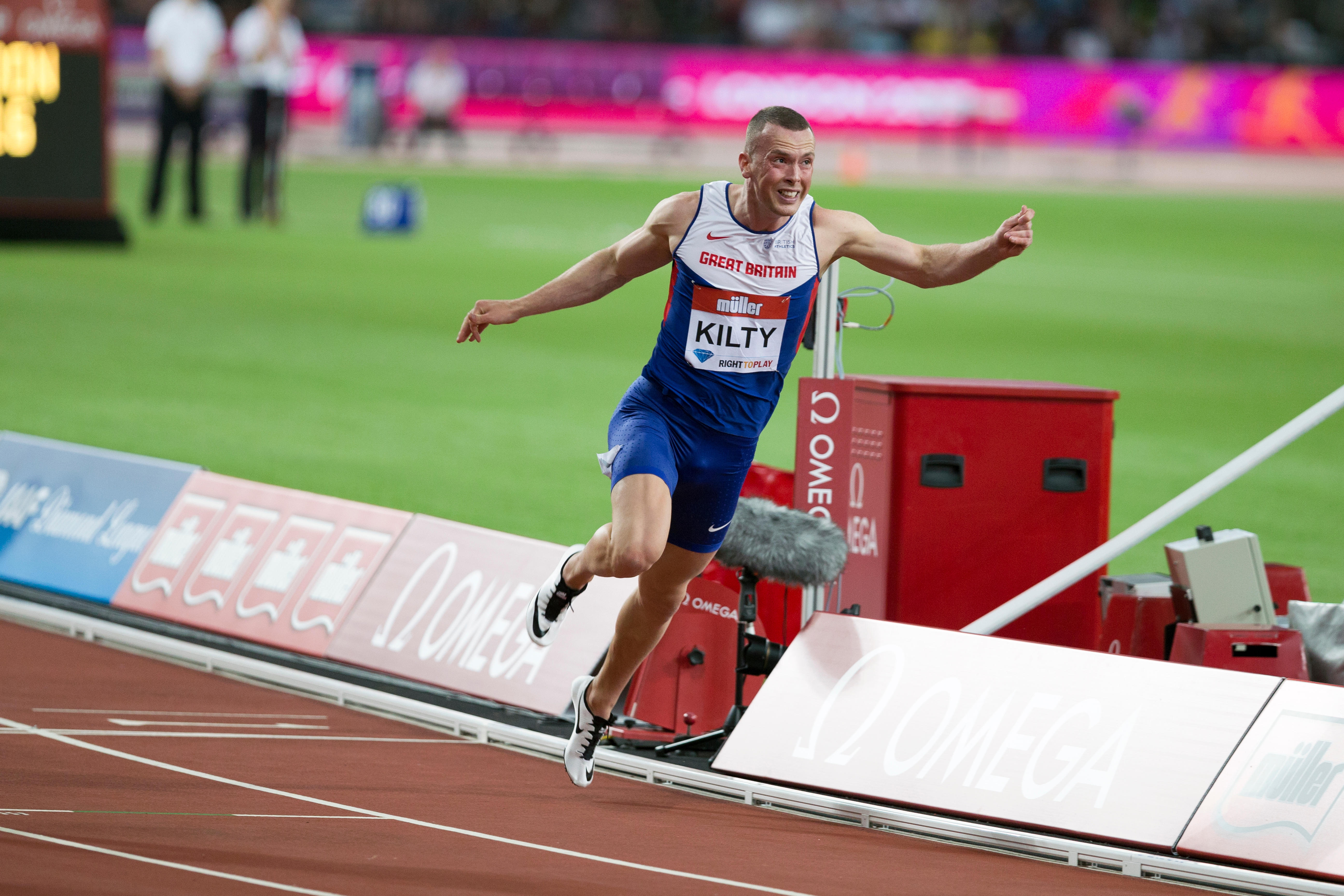 Team GB sprinter Richard Kilty flying the flag for the North East