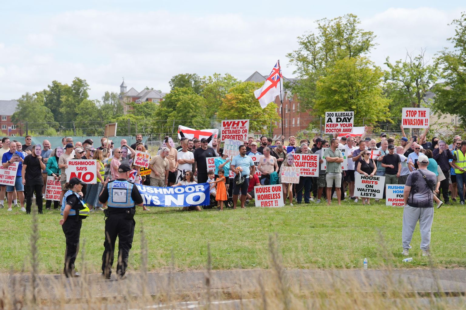 Seven people charged following protest outside Aldershot hotel