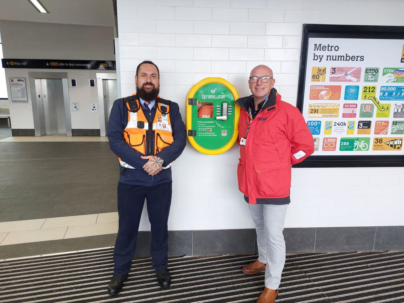 New defibrillator installed at Tyne and Wear Metro station