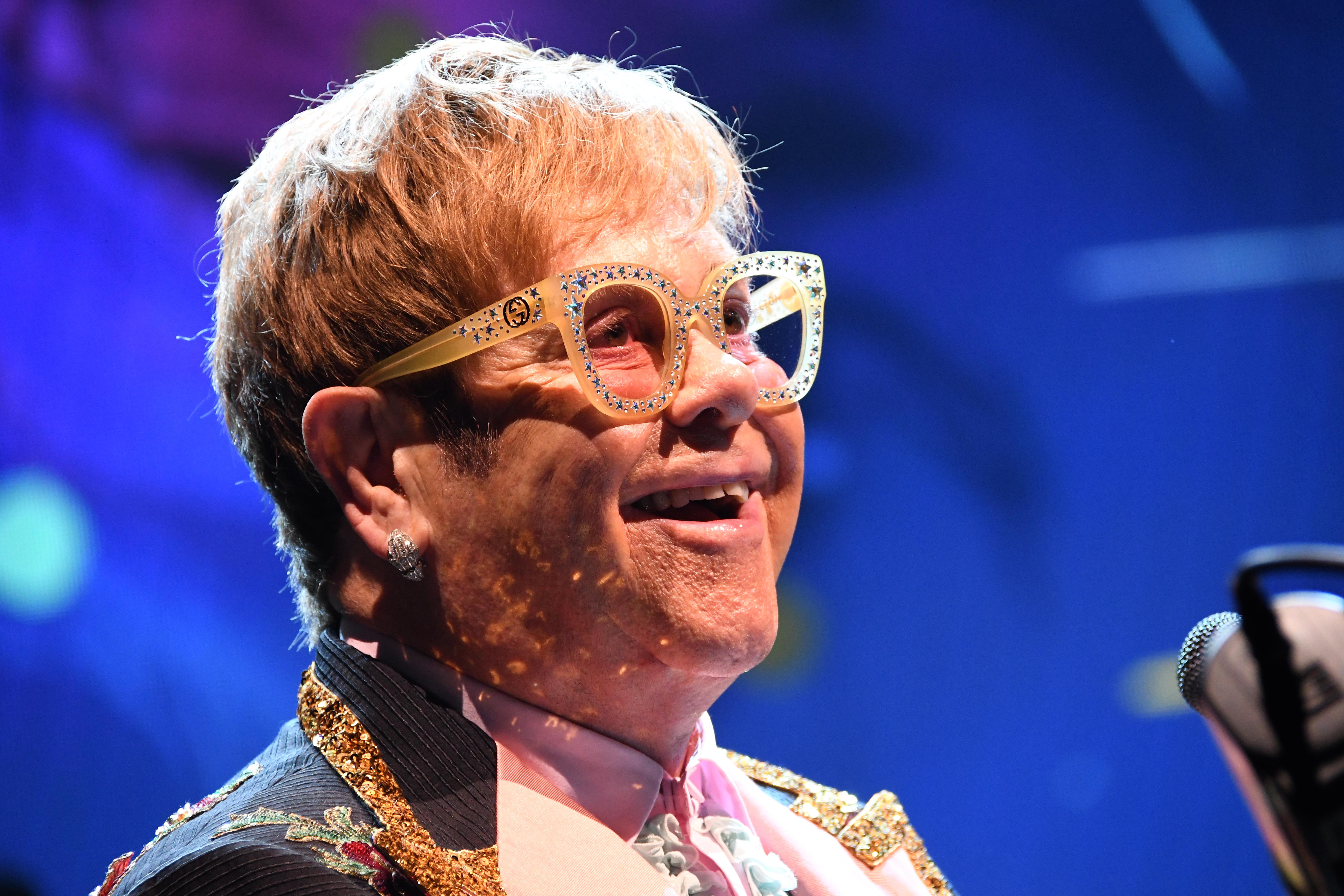 Sir Elton John makes first public appearance since severe eye infection ...