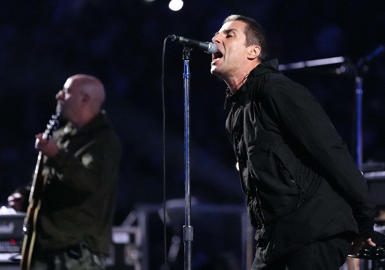 Liam Gallagher performs at Wembley ahead of boxing fight