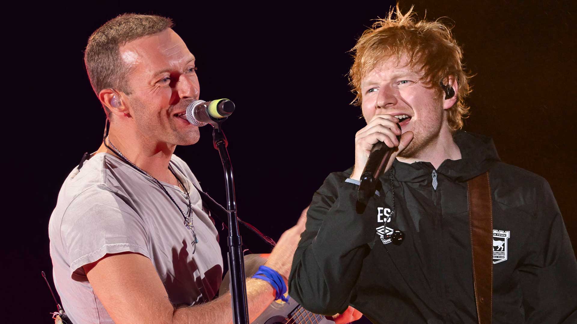 Ed Sheeran and Chris Martin surprise fans on stage