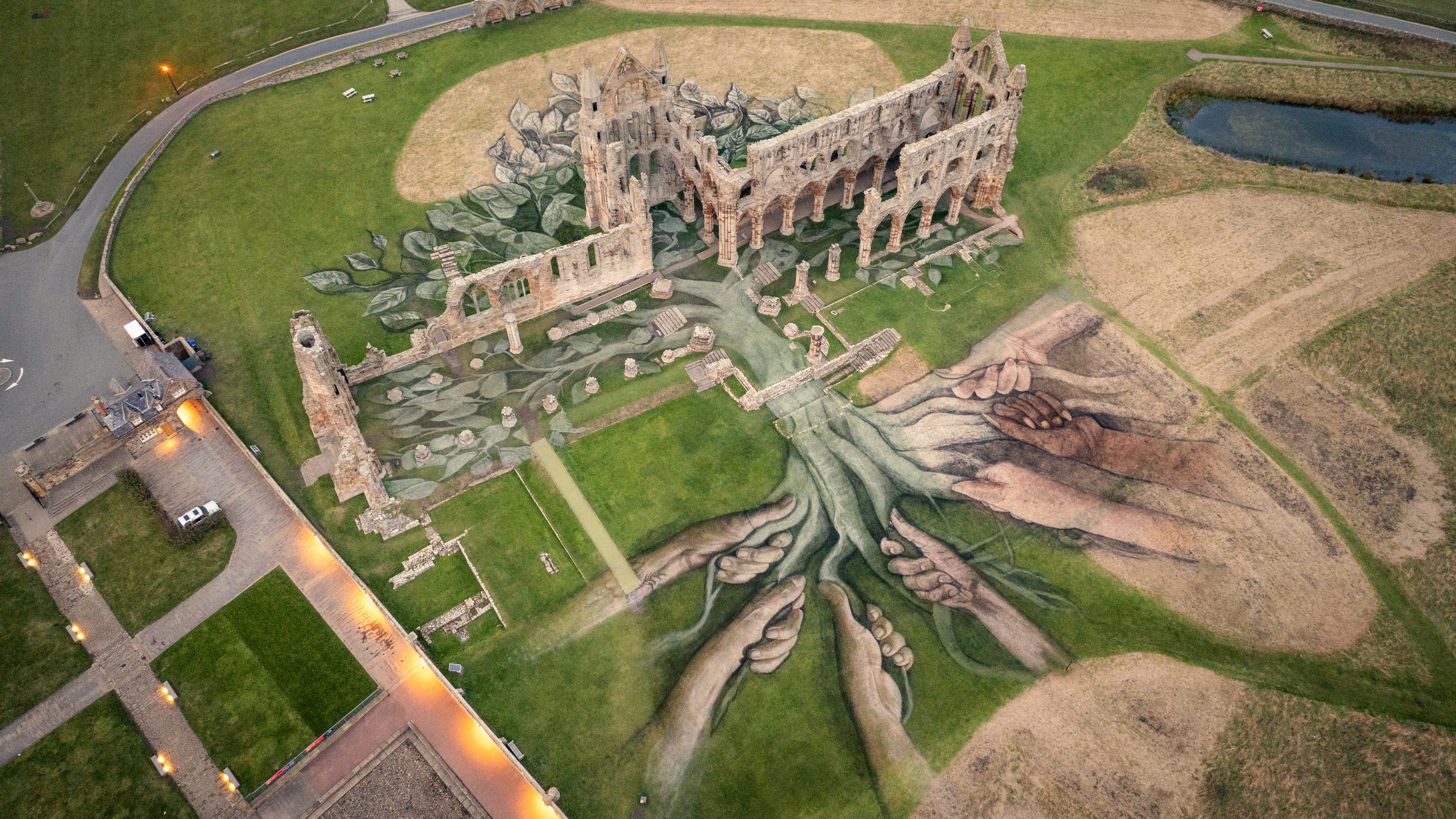 Giant landmark art created at Whitby Abbey to celebrate UK heritage ...