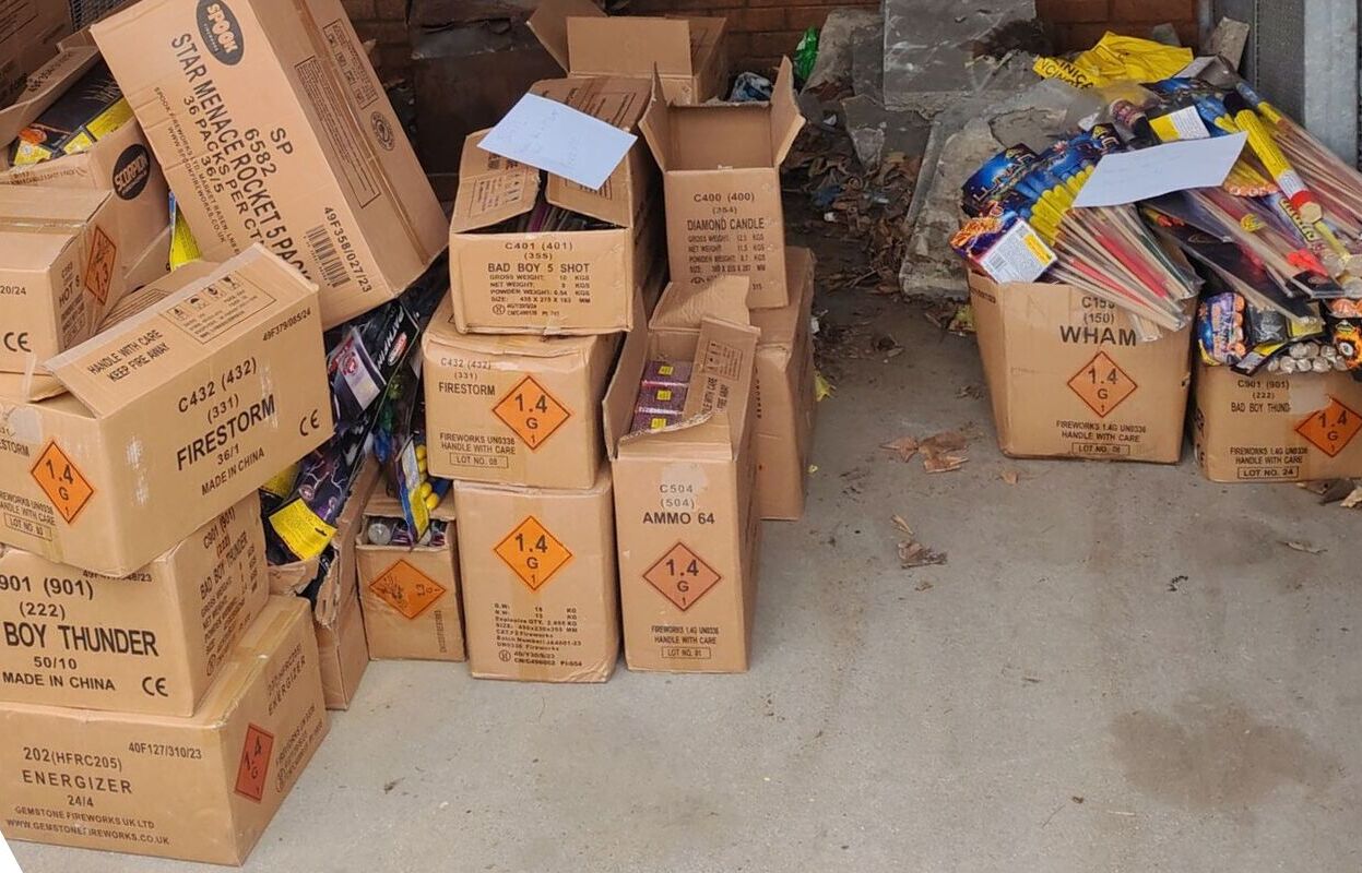 Three men arrested after 7,000 fireworks seized from garage in Bradford ...