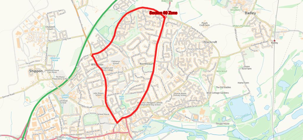 Police enforce stop and search section 60 powers in Abingdon