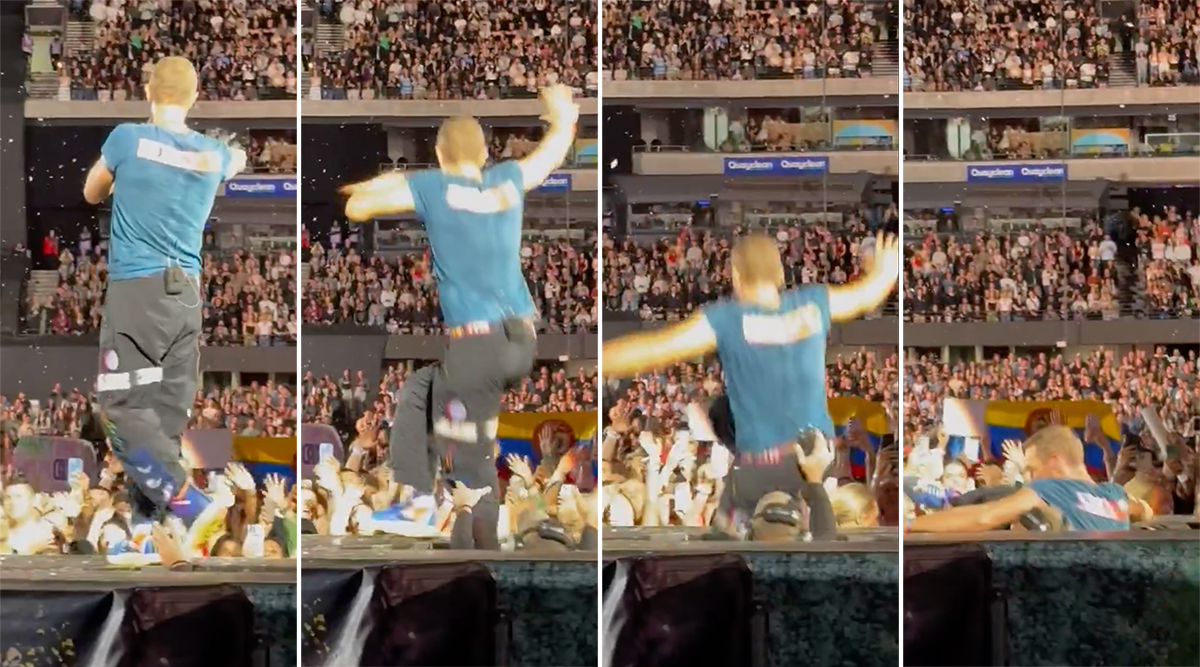 Chris Martin falls through hole in stage during Coldplay’s Melbourne ...
