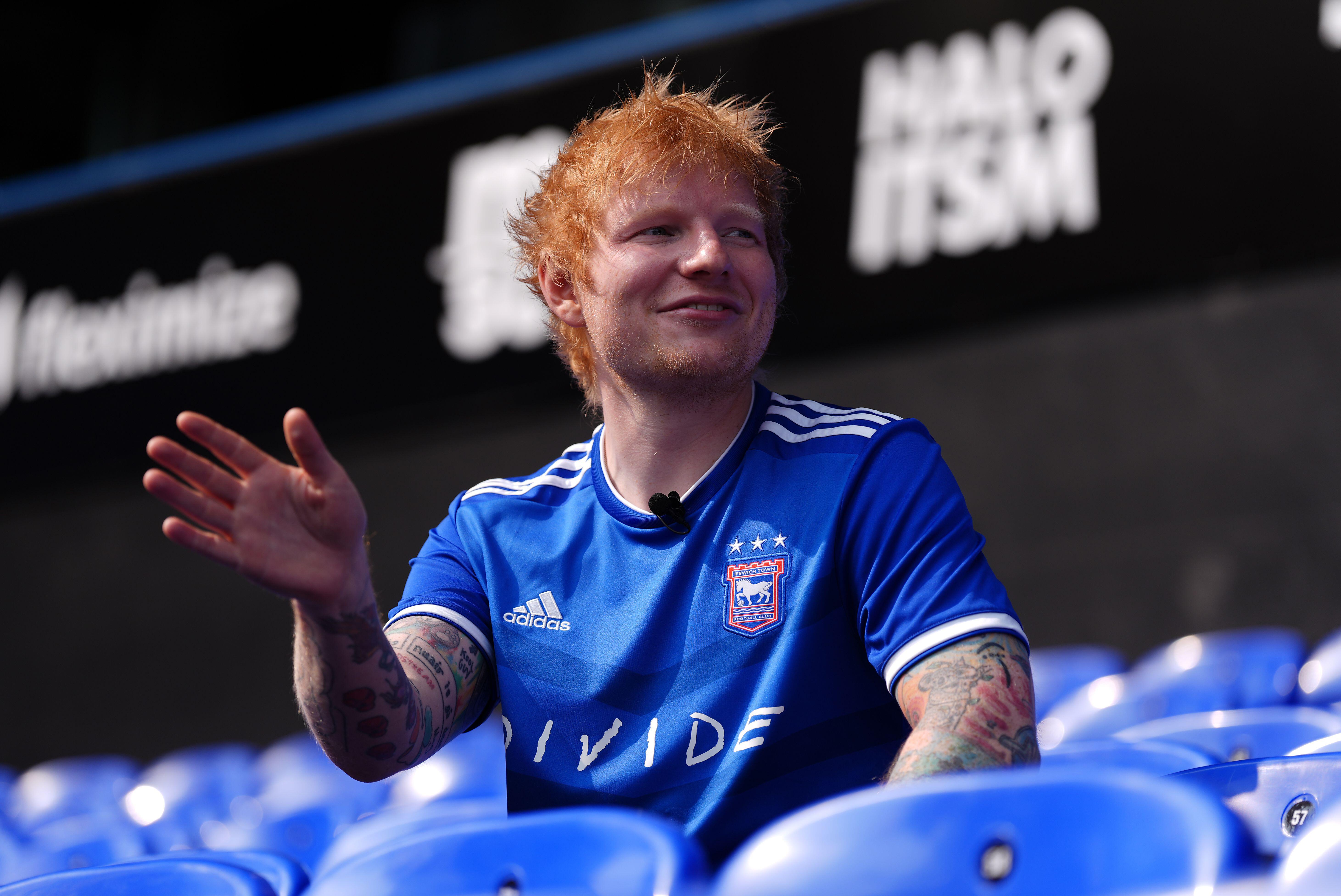 Ed Sheeran announces Ipswich Town will debut pink third kit against ...
