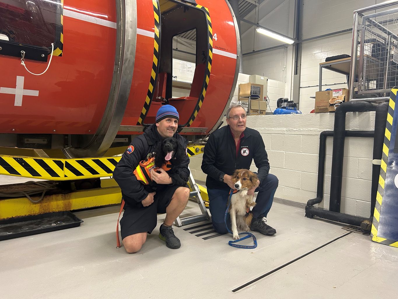Mountain rescue volunteers and their dogs take on escape training
