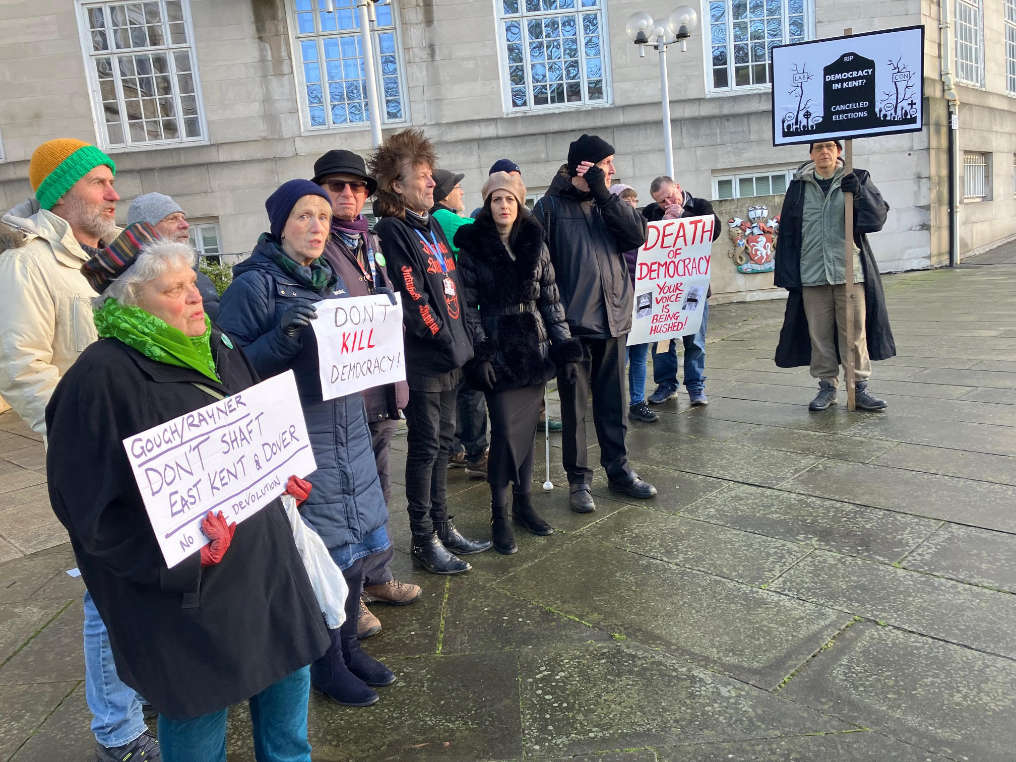 County Hall protesters claim local government reforms in Kent will ...